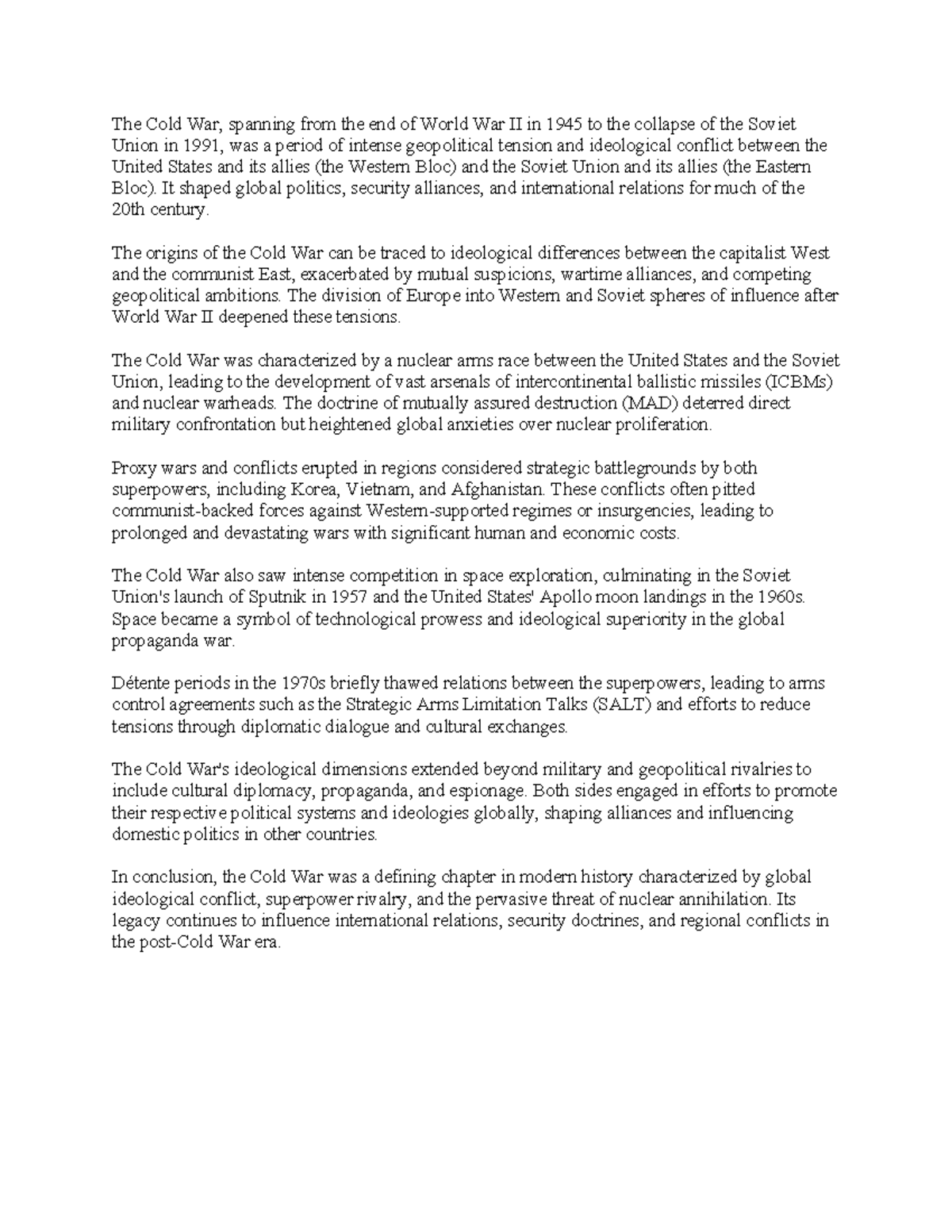 The Cold War - Global Ideological Conflict and Superpower Rivalry - The ...