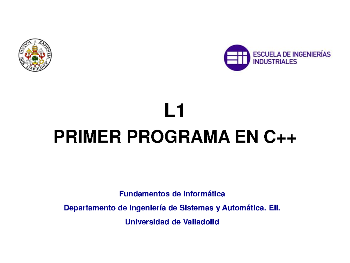 tema 1 practico de programacion Fundamentos De Informatica - L1 PRIMER ...
