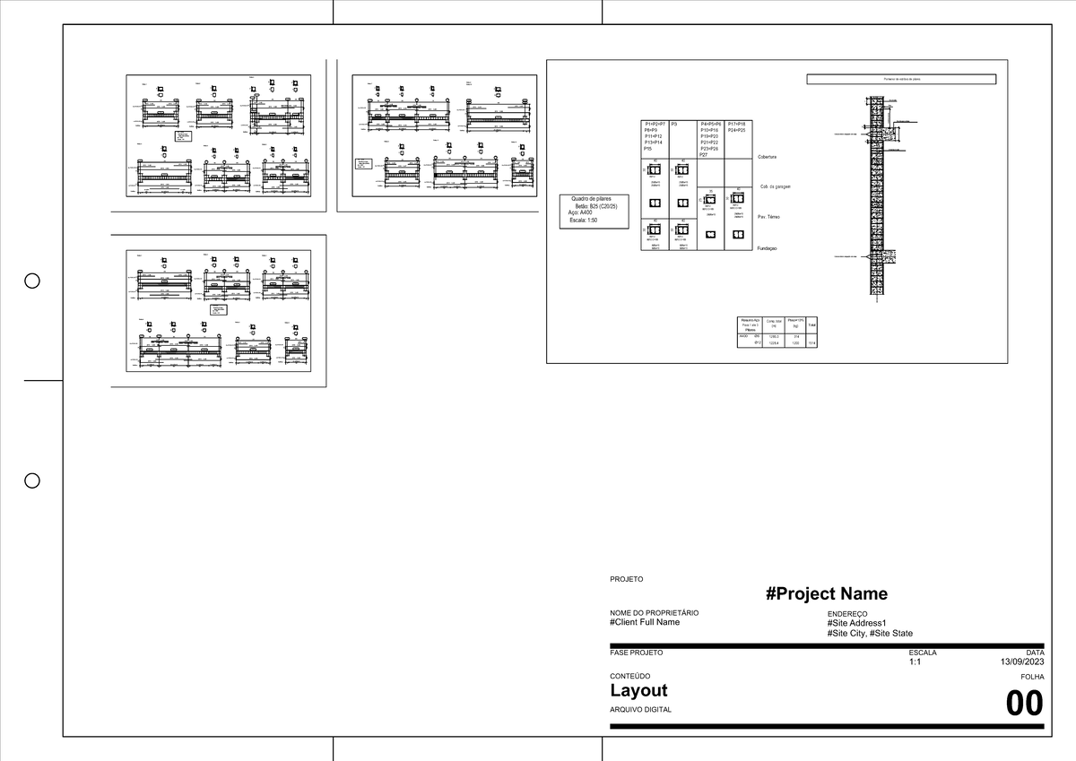 Null - Layout FASE PROJETO ESCALA PROJETO #Project Name ENDEREÇO ...