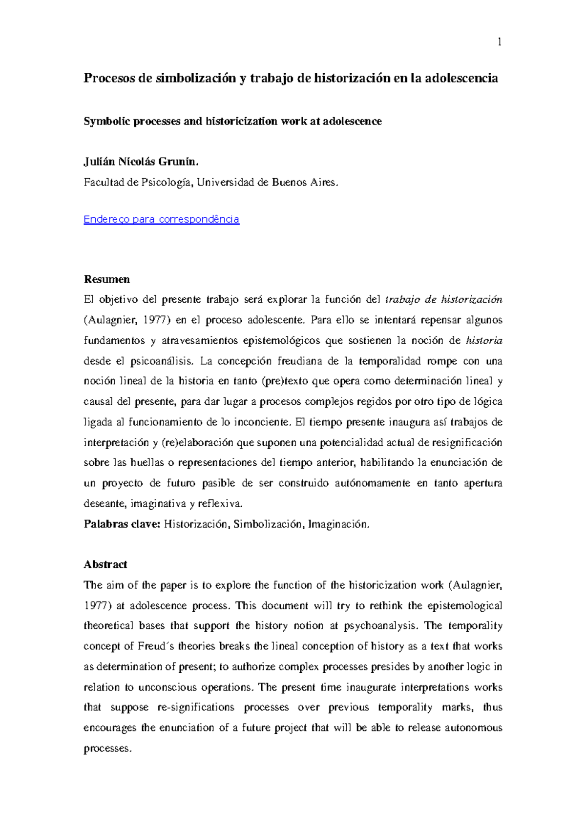 Grunnin Historizacion 124132650961 - Procesos de simbolización y ...