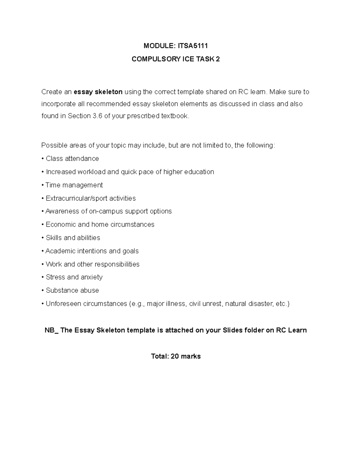 ICE TASK 2 ITSA5111 - Ake tsebe ke tsubile twerka - MODULE: ITSA ...