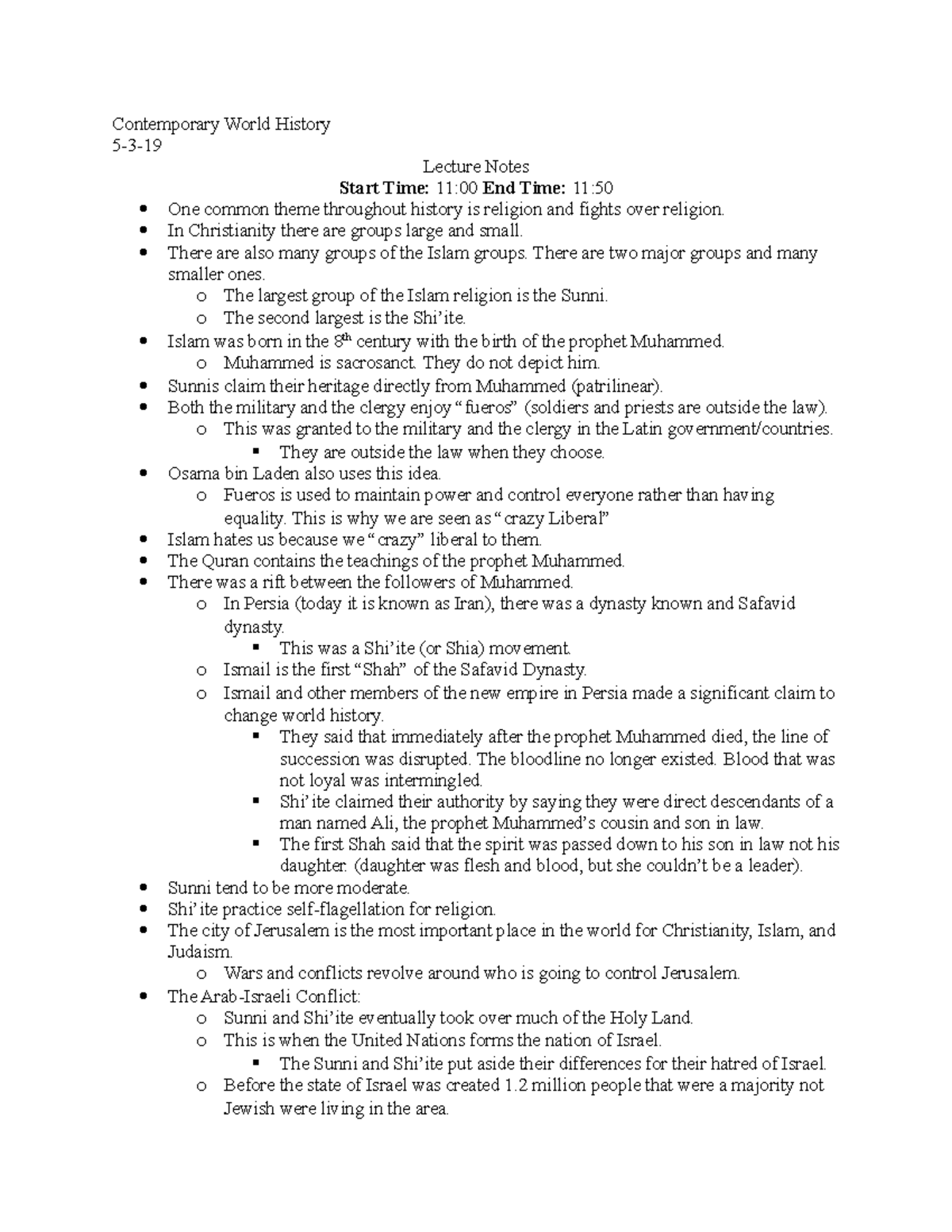 Contemporary World History 5-3-19 - Contemporary World History 5-3 ...