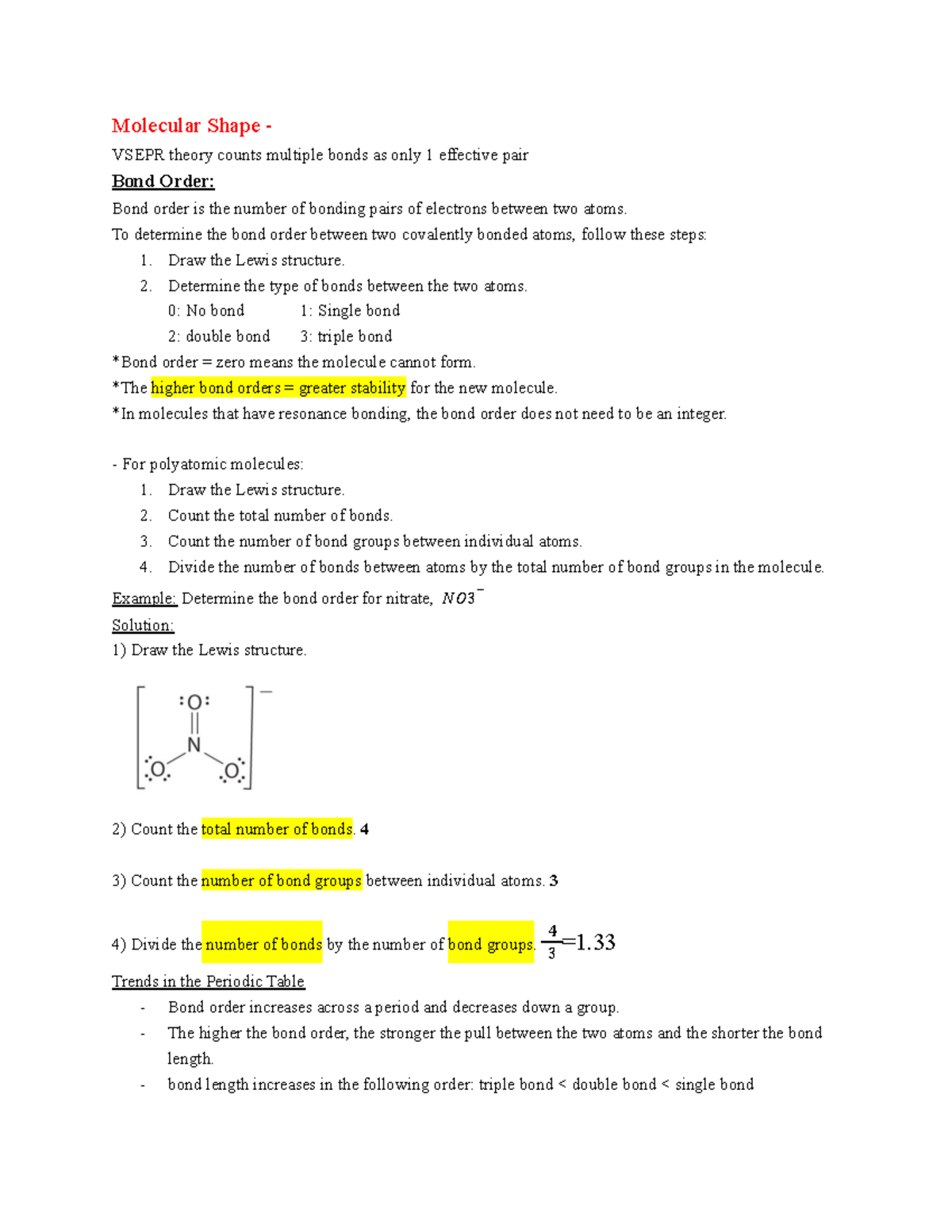 Chem 101 Summary Notes Studocu