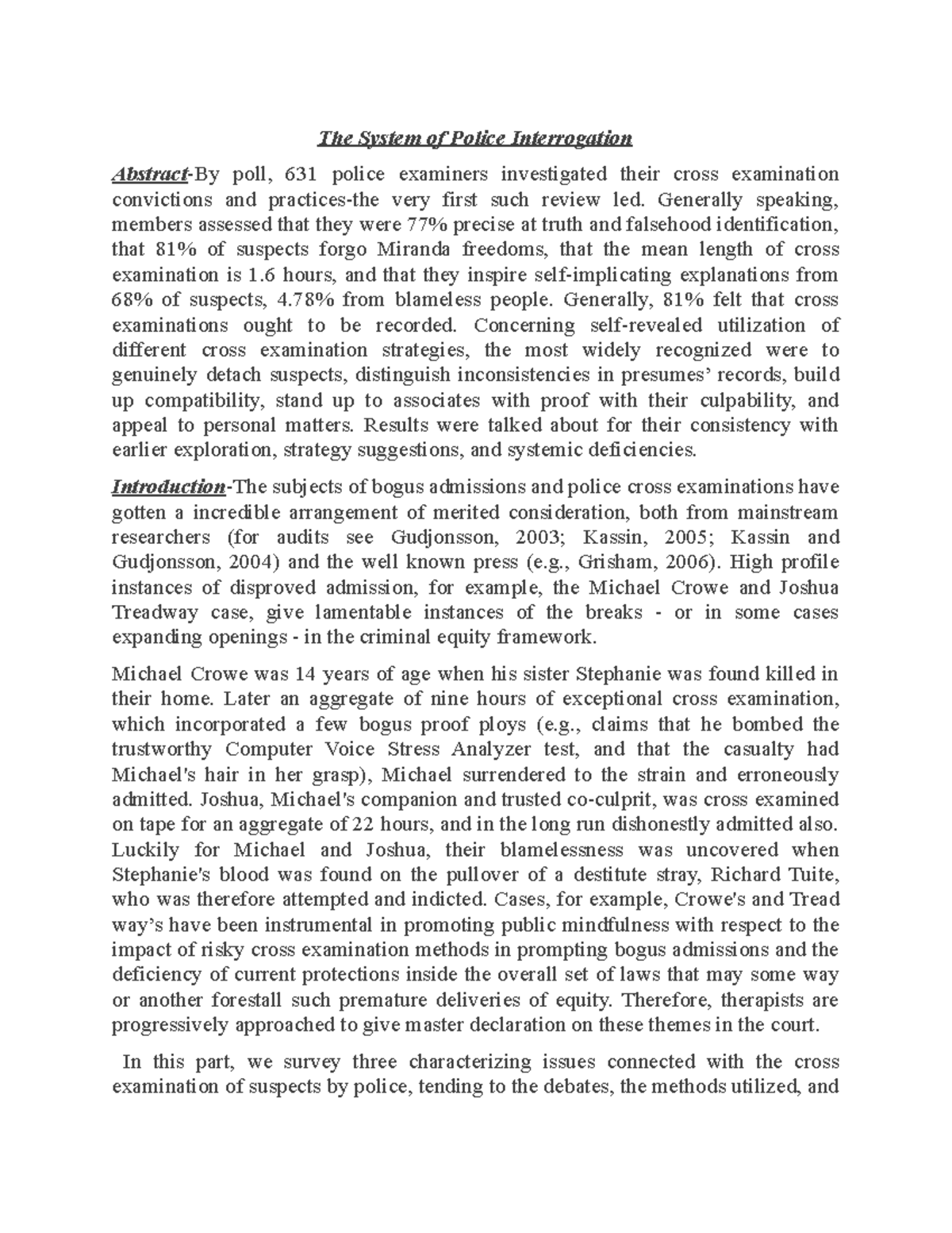 The System of Police Interrogation - The System of Police Interrogation ...