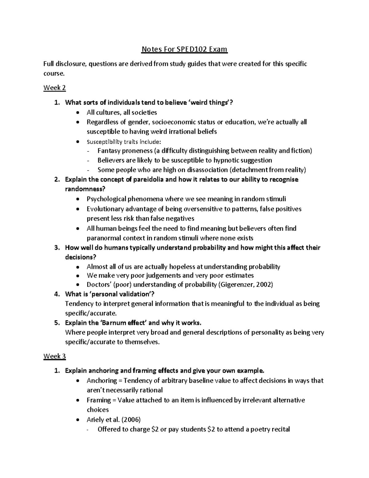 Notes for sped102 exam - Notes For SPED102 Exam Full disclosure ...