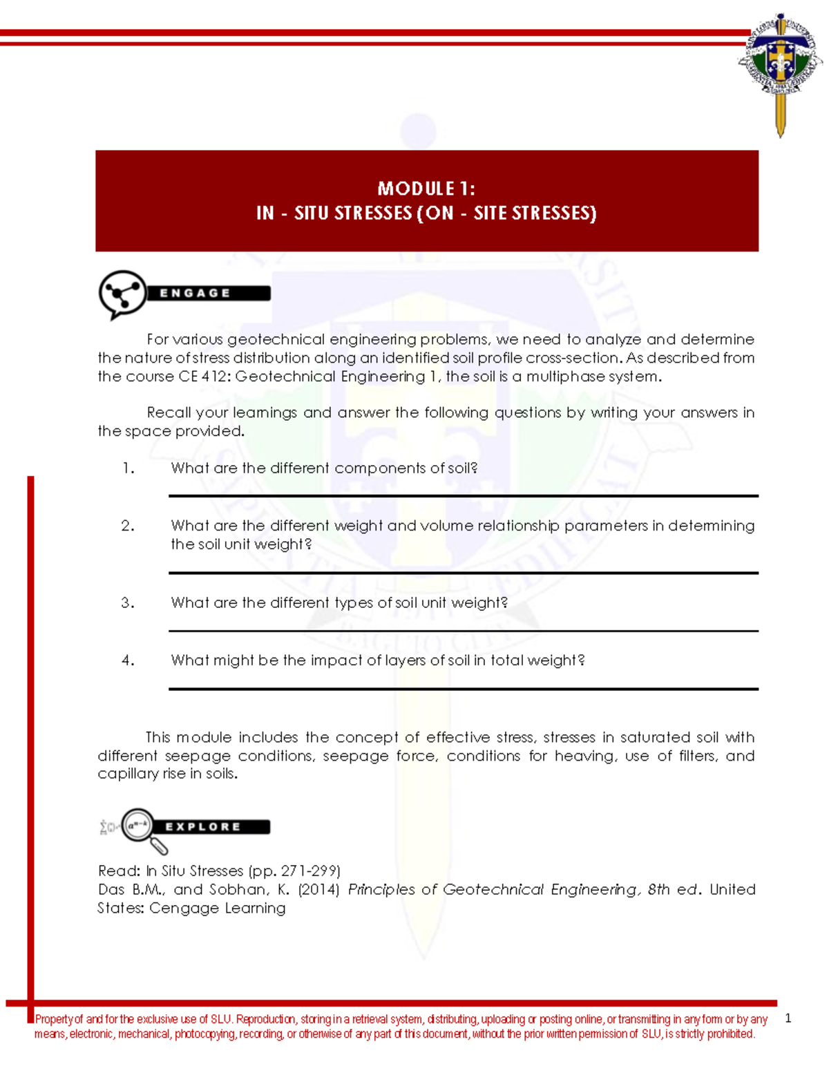 Module-1 - module 1 unit 1 module for geotechnical engineering 2 ...