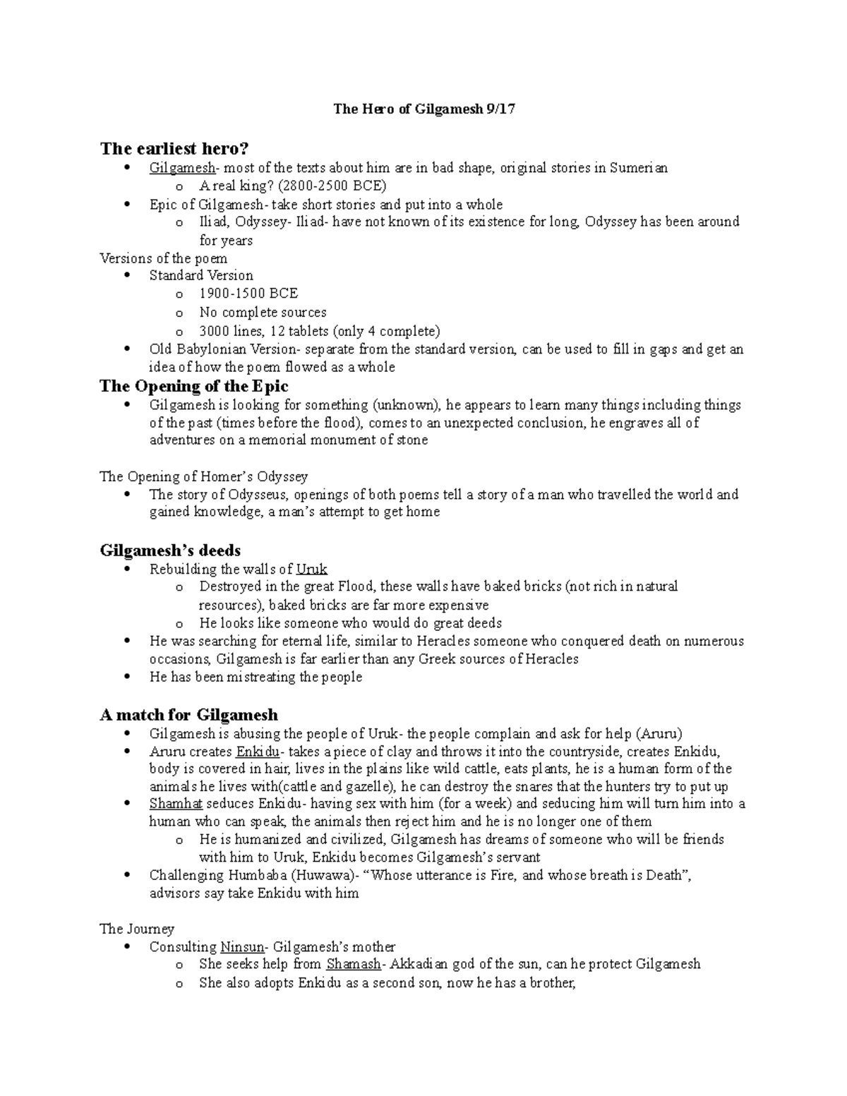 The Hero of Gilgamesh - Studocu