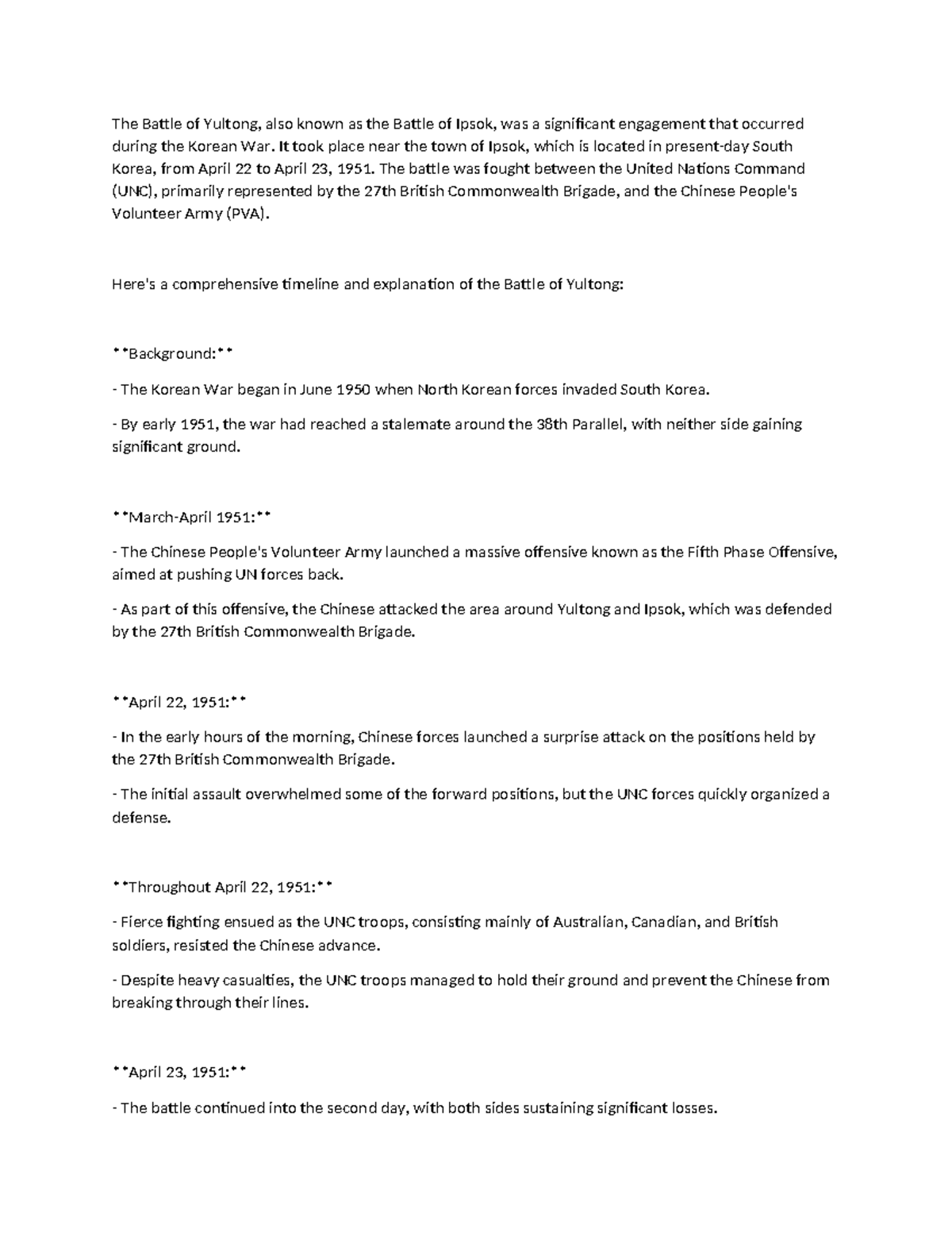 The Battle of Yultong - It took place near the town of Ipsok, which is ...