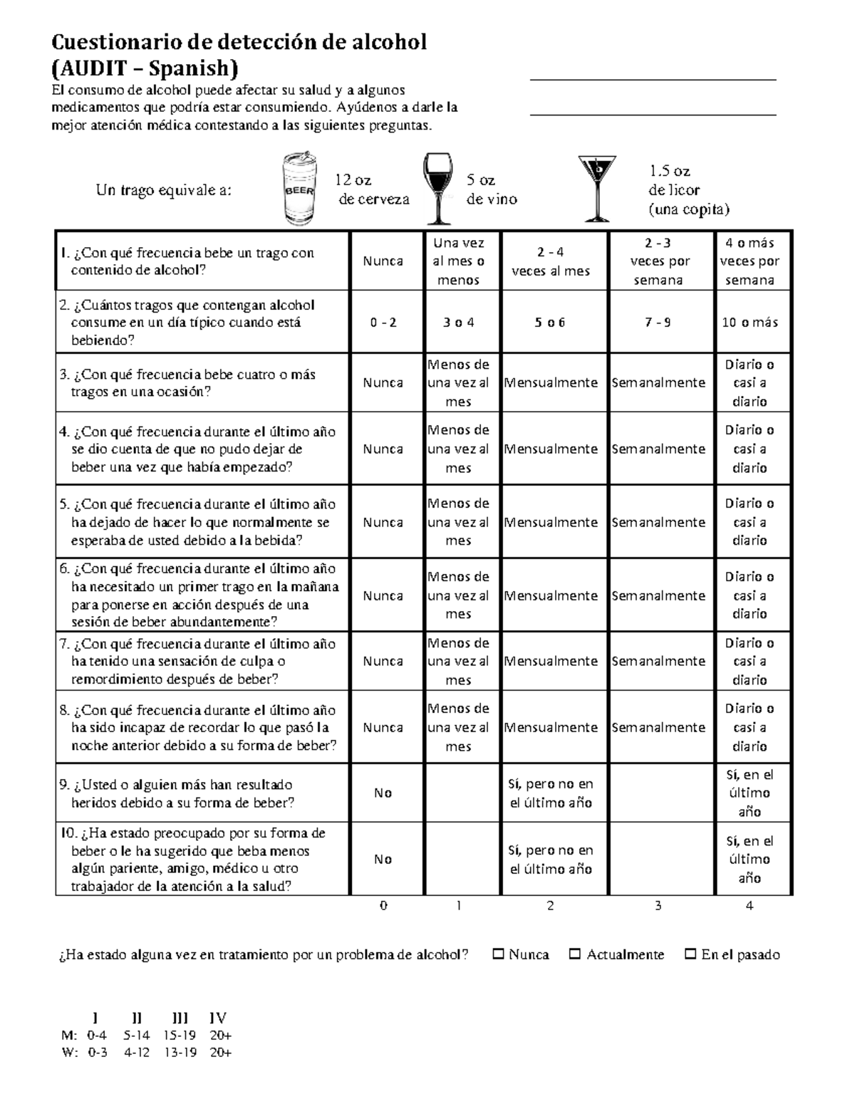 Audit Spanish pdf 2 - adicciones - (For the provider or behavioral ...