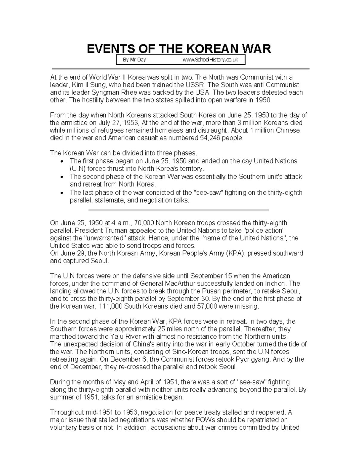 Events of the Cold War - By Mr Day SchoolHistory.co EVENTS OF THE ...