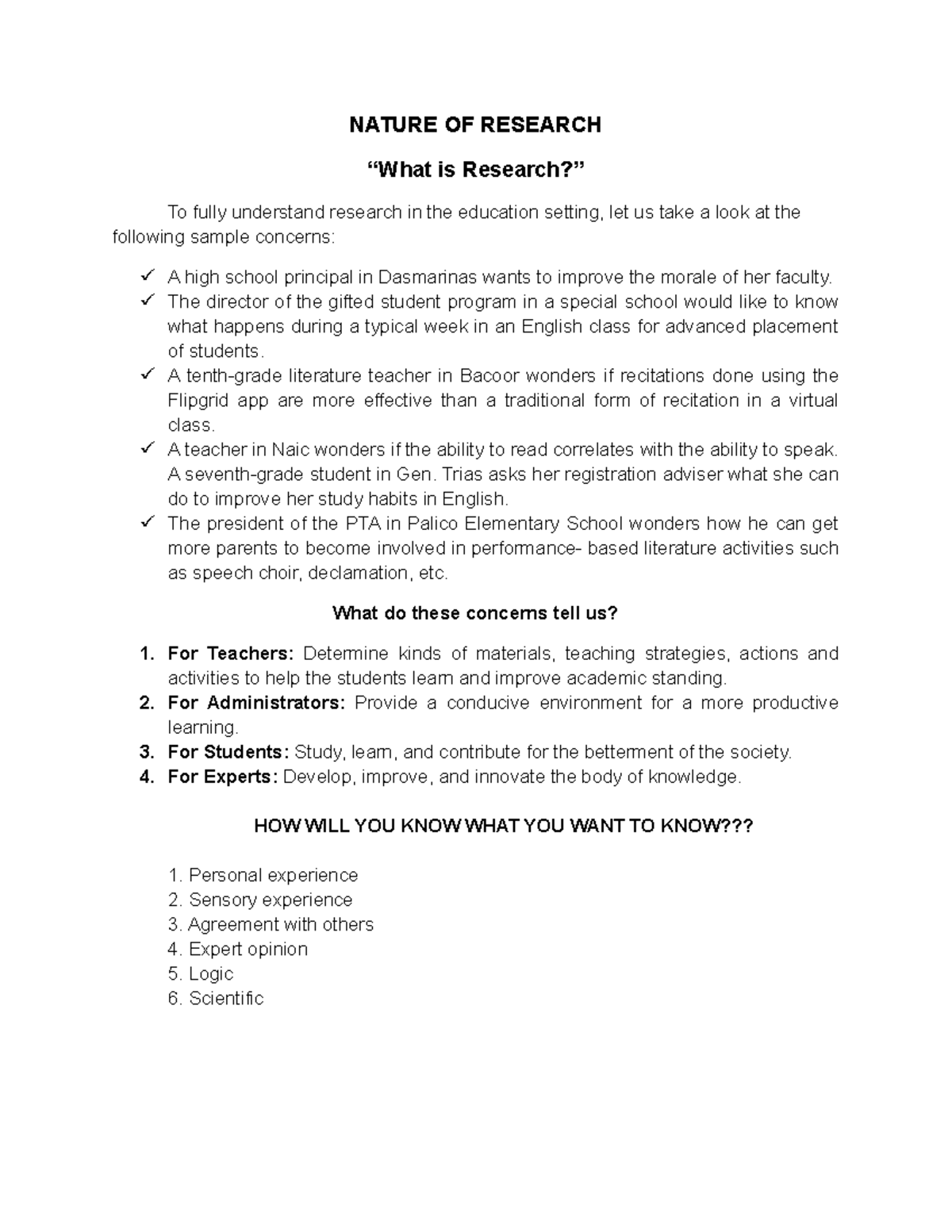 Nature OF Research - NATURE OF RESEARCH “What is Research?” To fully ...