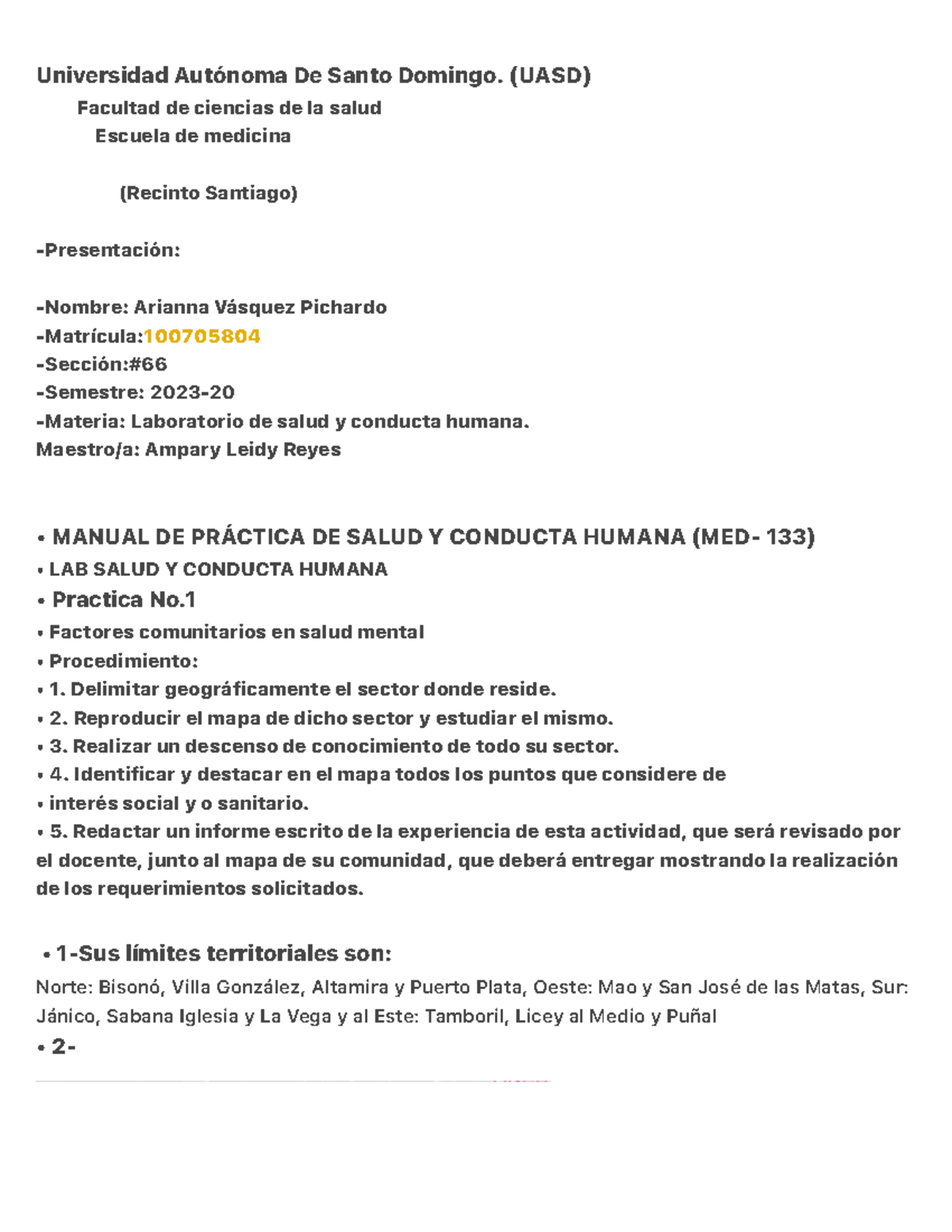 Universidad Autónoma De Santo Domingo. (UASD) - (UASD) Facultad de ...