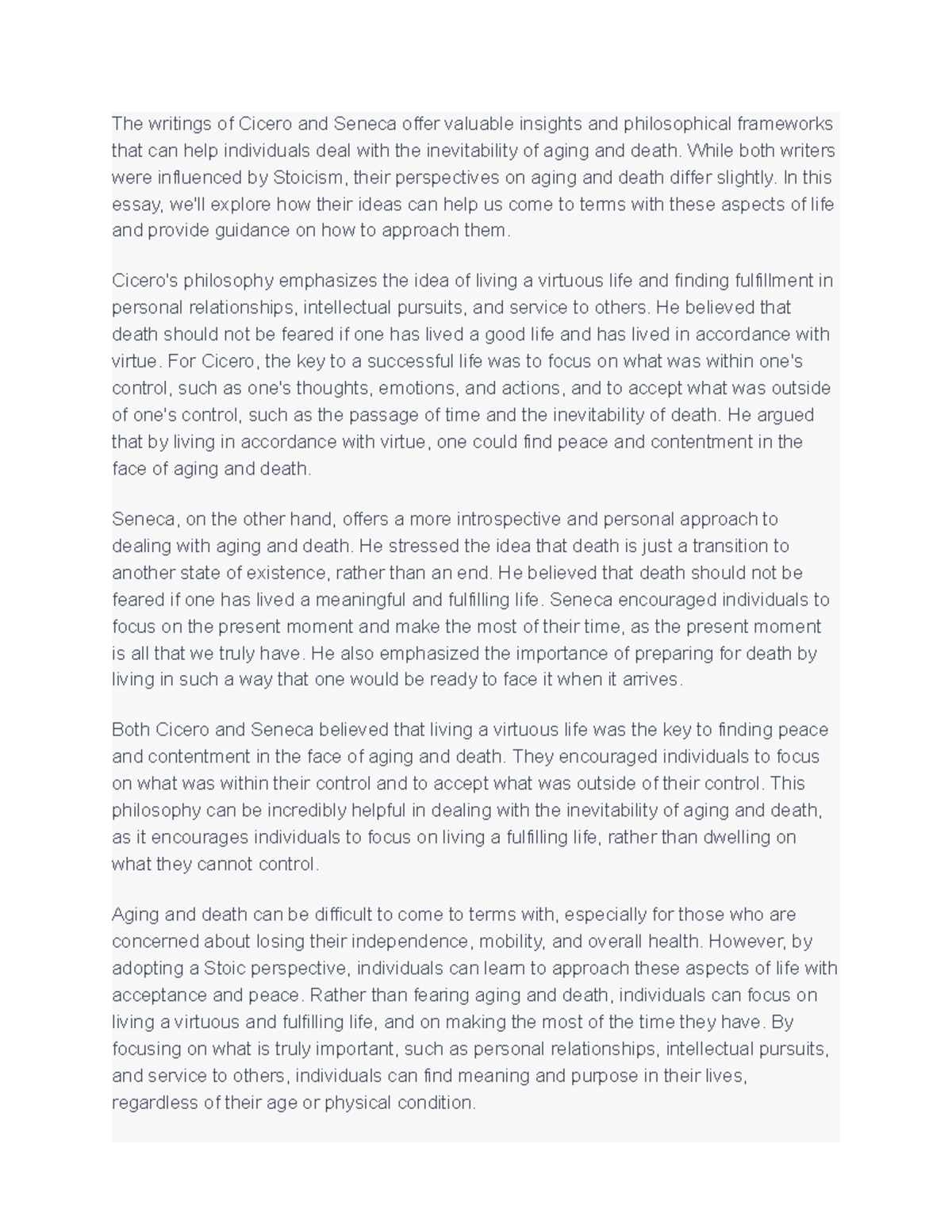 Paper 1: CICERO - The writings of Cicero and Seneca offer valuable ...