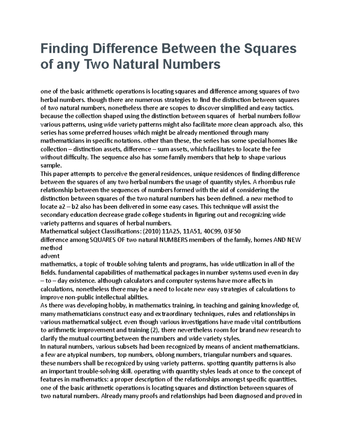 Finding Difference Between the Squares of any Two Natural Numbers ...