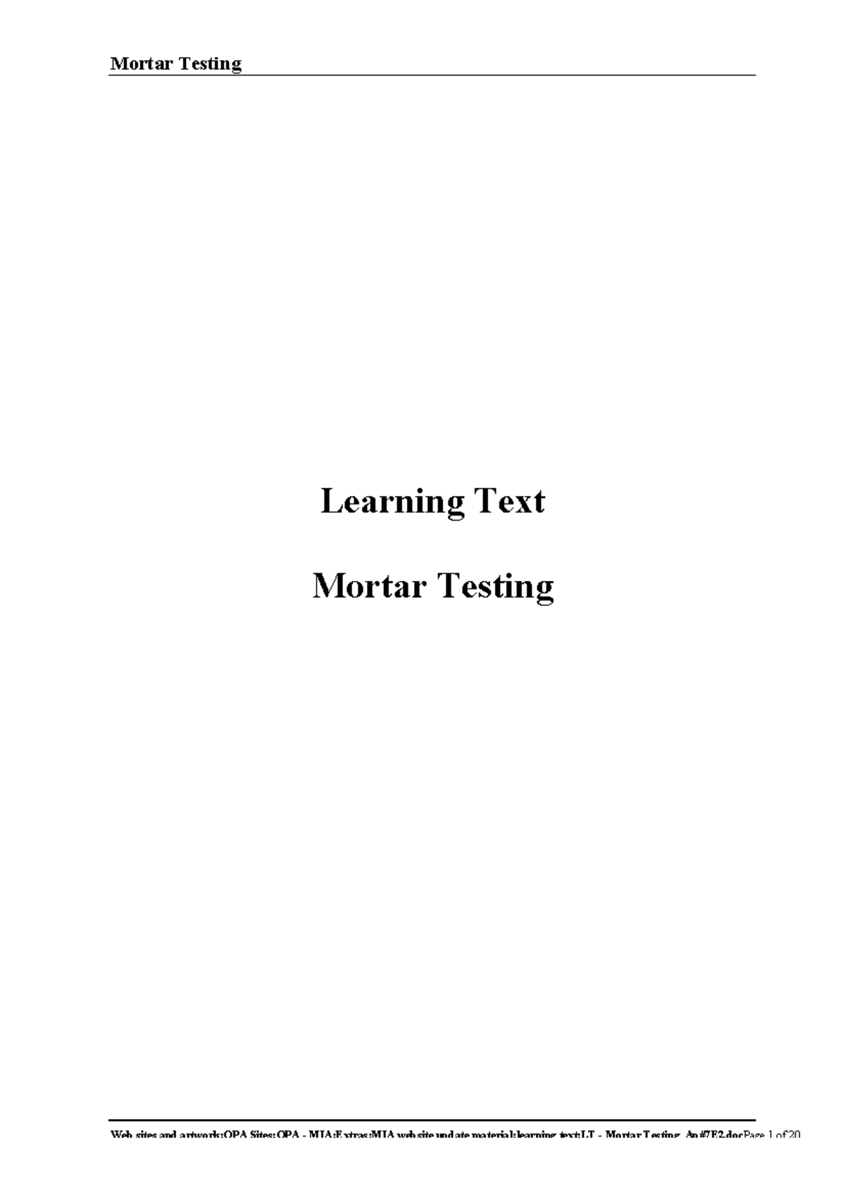 LT08-Mortar-Testing - Mortar Testing - Learning Text Mortar Testing ...