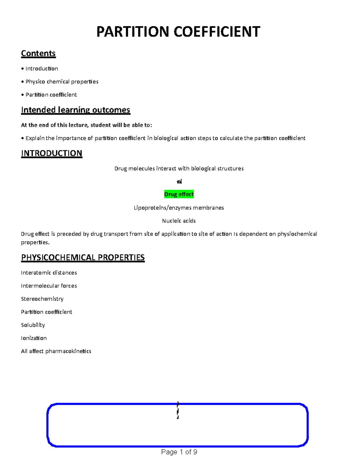 Chapter - 36 Partition coefficient - Page 1 of 9 Contents PARTITION ...
