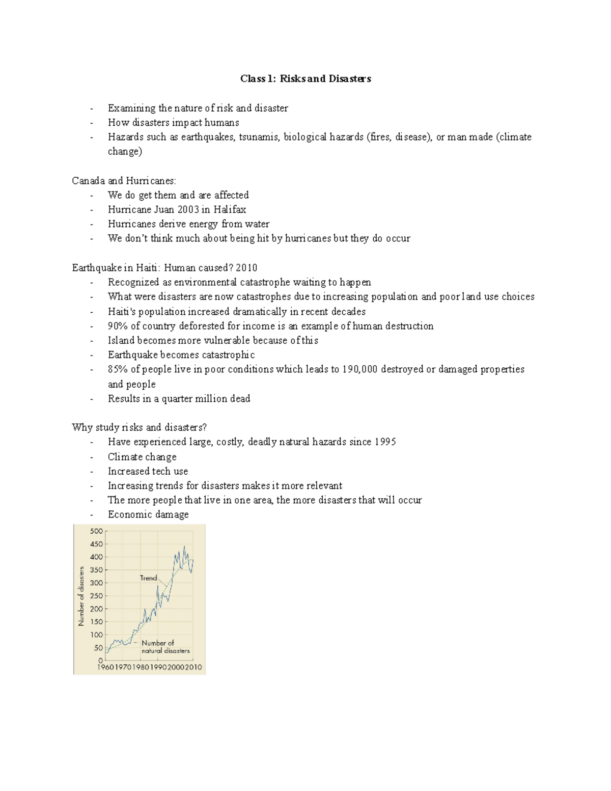 Class 1 Lecture - GG231 Intro to the class - Class 1: Risks and ...