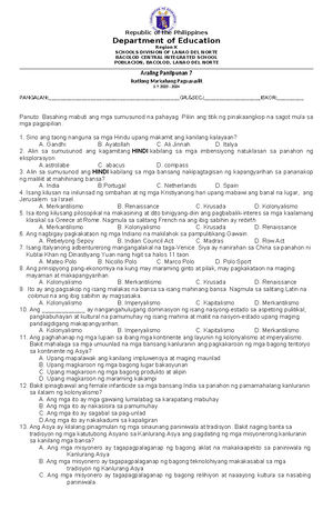 AP Handouts 1st - Module in AP grade 9 - UNANG MARKAHAN ARALIN ...