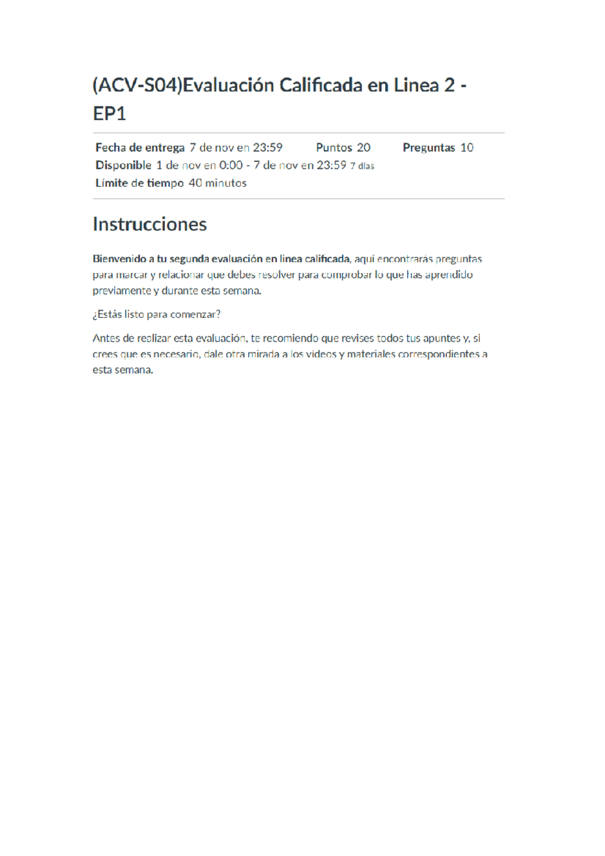 (ACV-S04)Evaluación Calificada en Linea 2 - EP1 - Calculo para la toma de desiciones - Studocu
