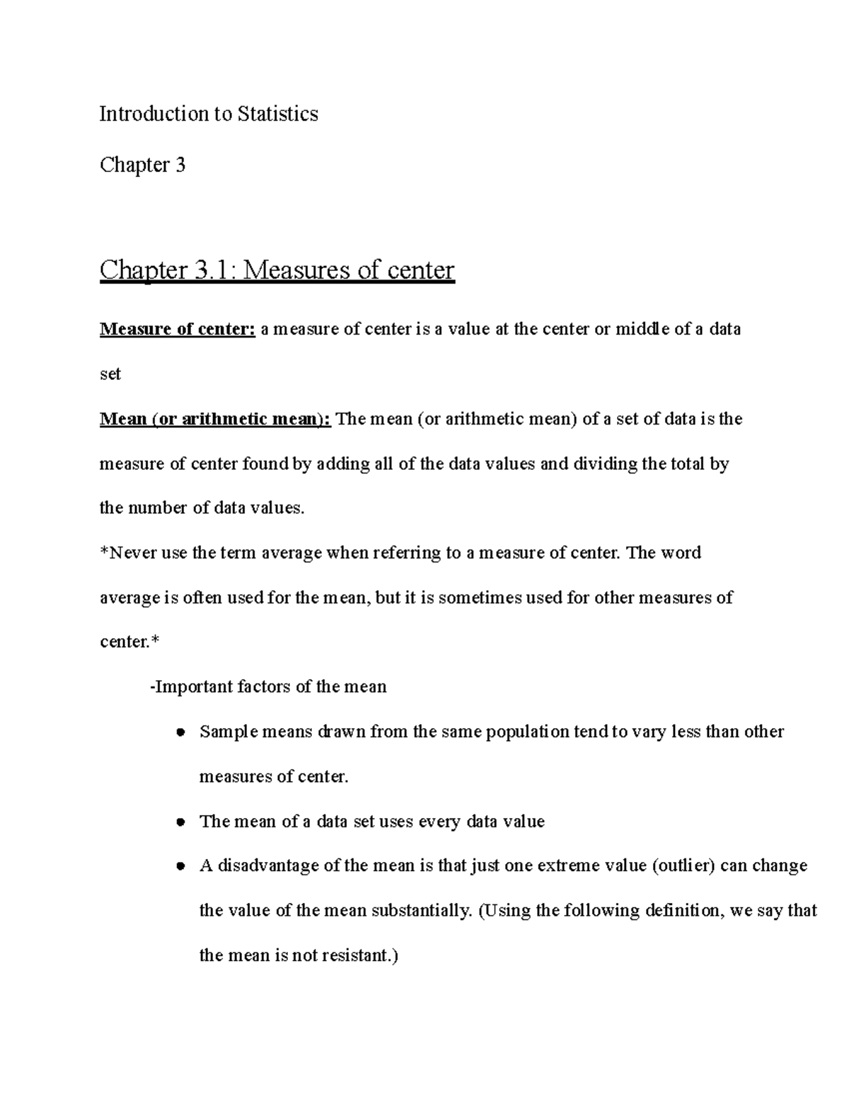 Introduction to statistics Chapter 3 - Introduction to Statistics ...