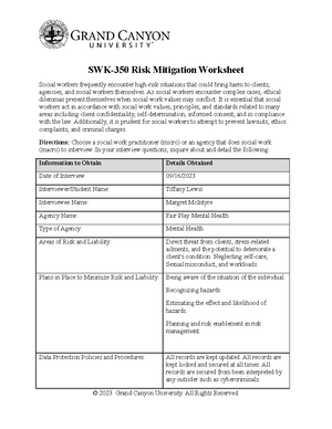 SWK 350 Ethical Framework - Lifeline Assignment Mandy Whiteley Grand ...