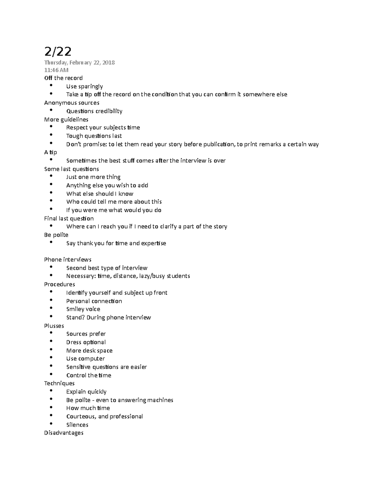 2:22 - class notes - Thursday, February 22, 2018 11:46 AM Off the ...