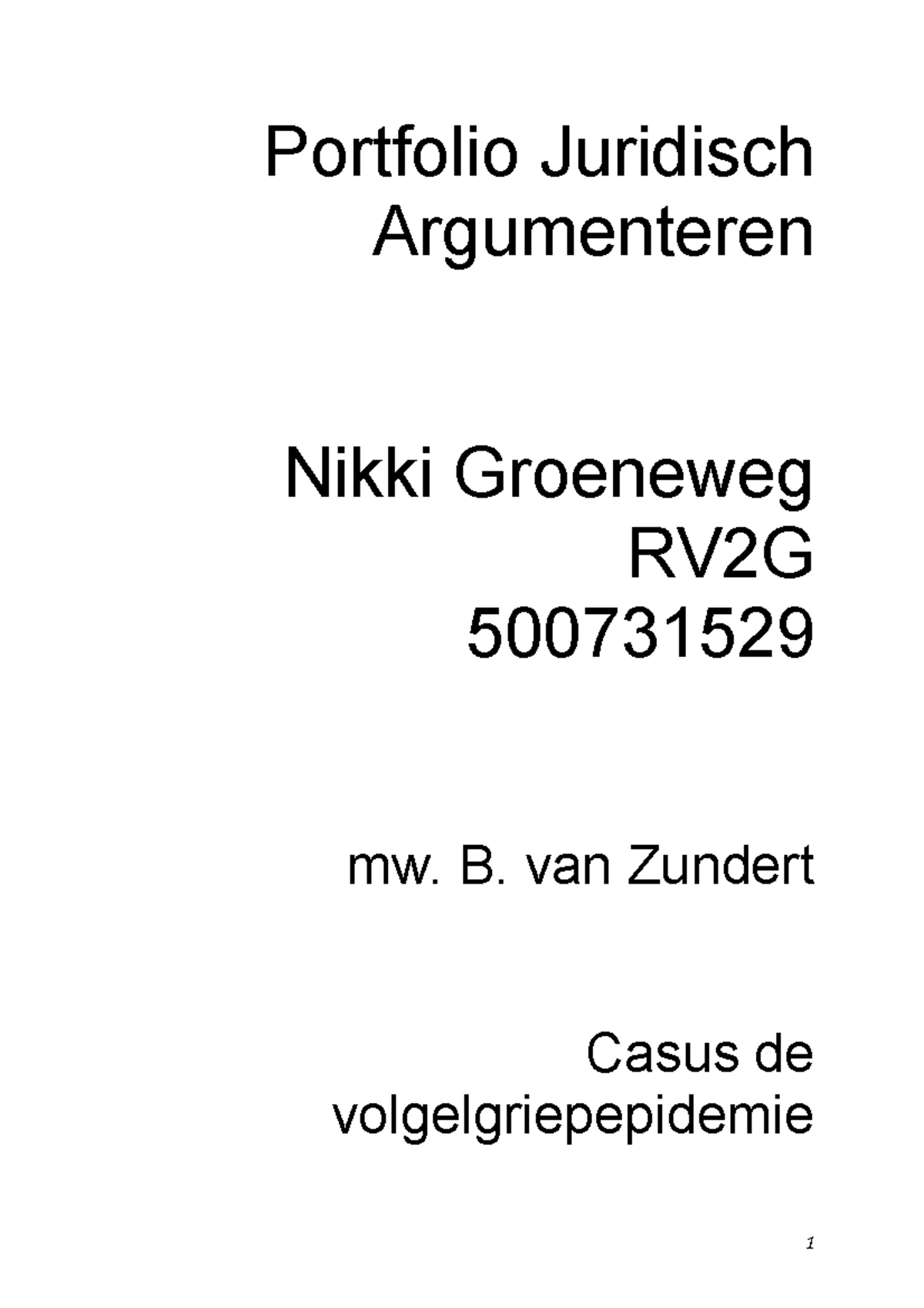 Portfolio Juridisch Argumenteren - Portfolio Juridisch Argumenteren ...