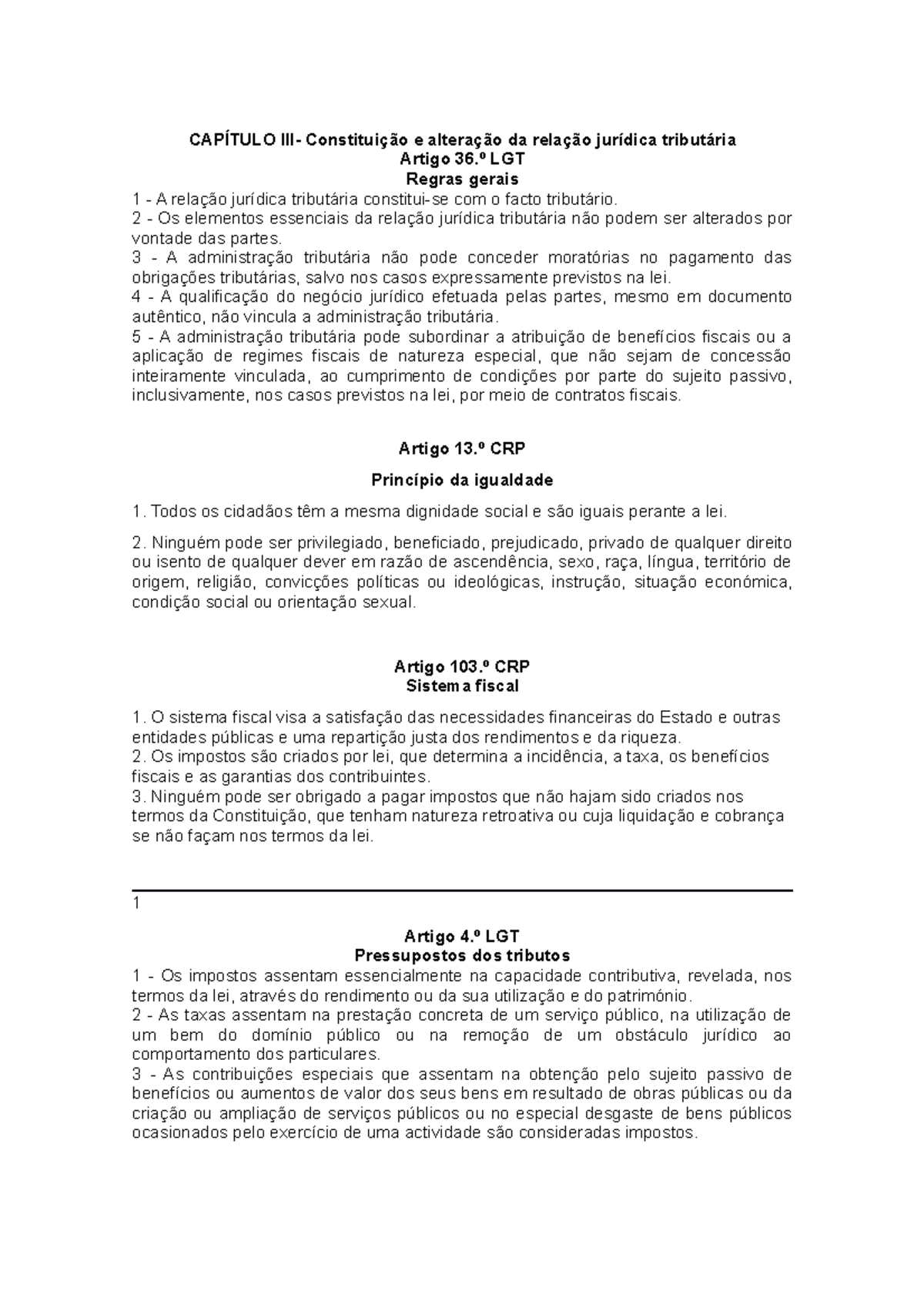 Lei teste 1 - Nota: leis - CAPÍTULO III- Constituição e alteração da ...