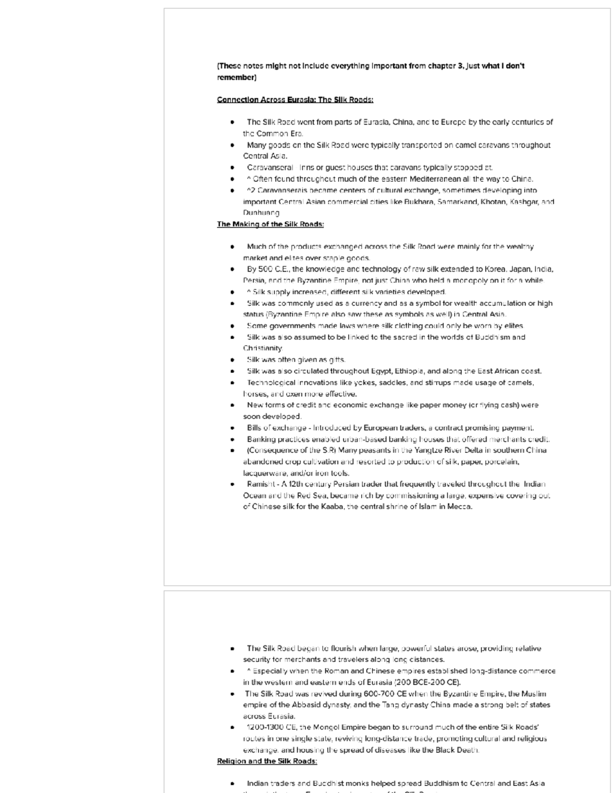 AP World Chapter 3 Notes - Google Docs - (These notes might not include ...