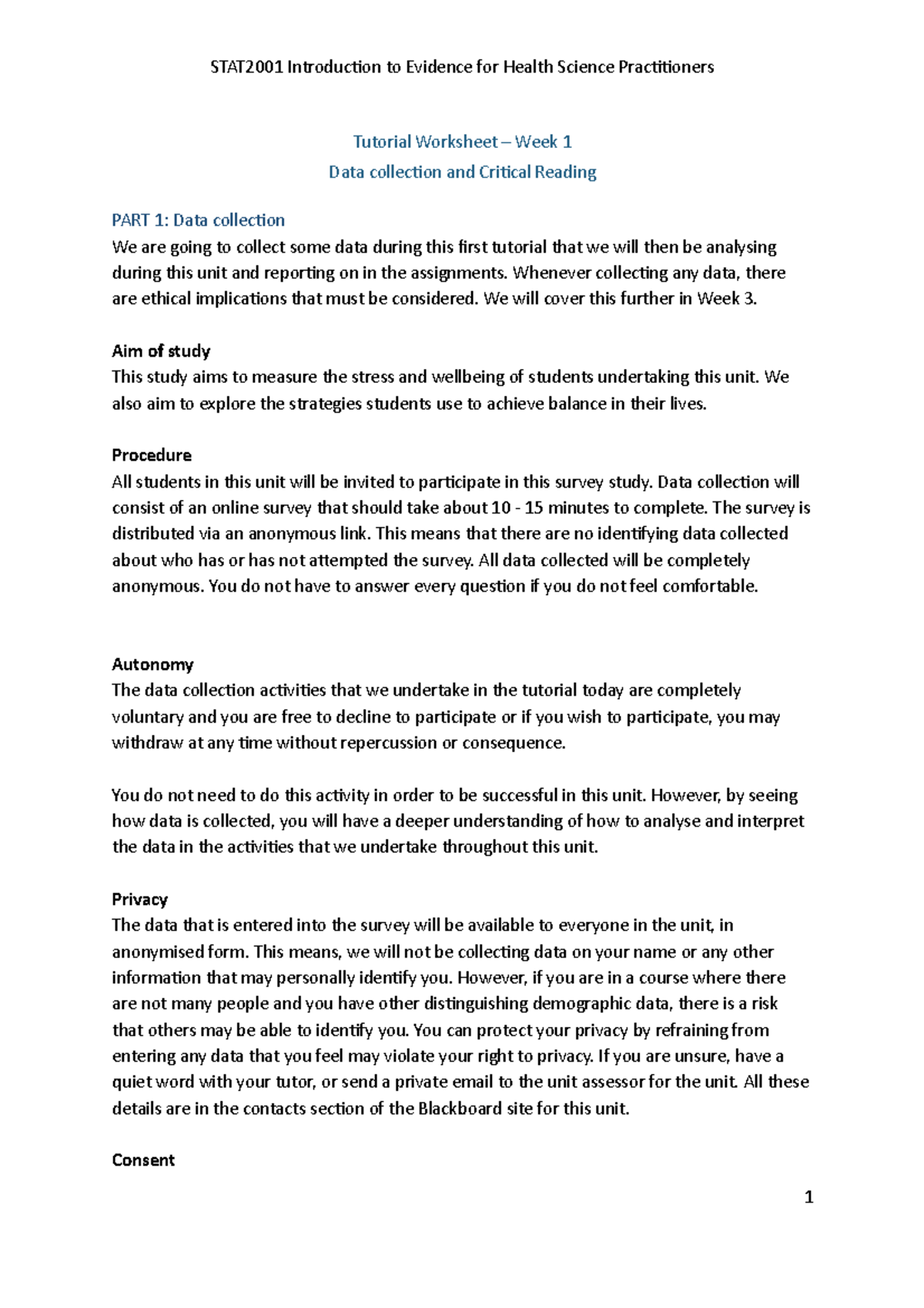 Tutorial Worksheet Week 1 - completed - Tutorial Worksheet – Week 1 ...