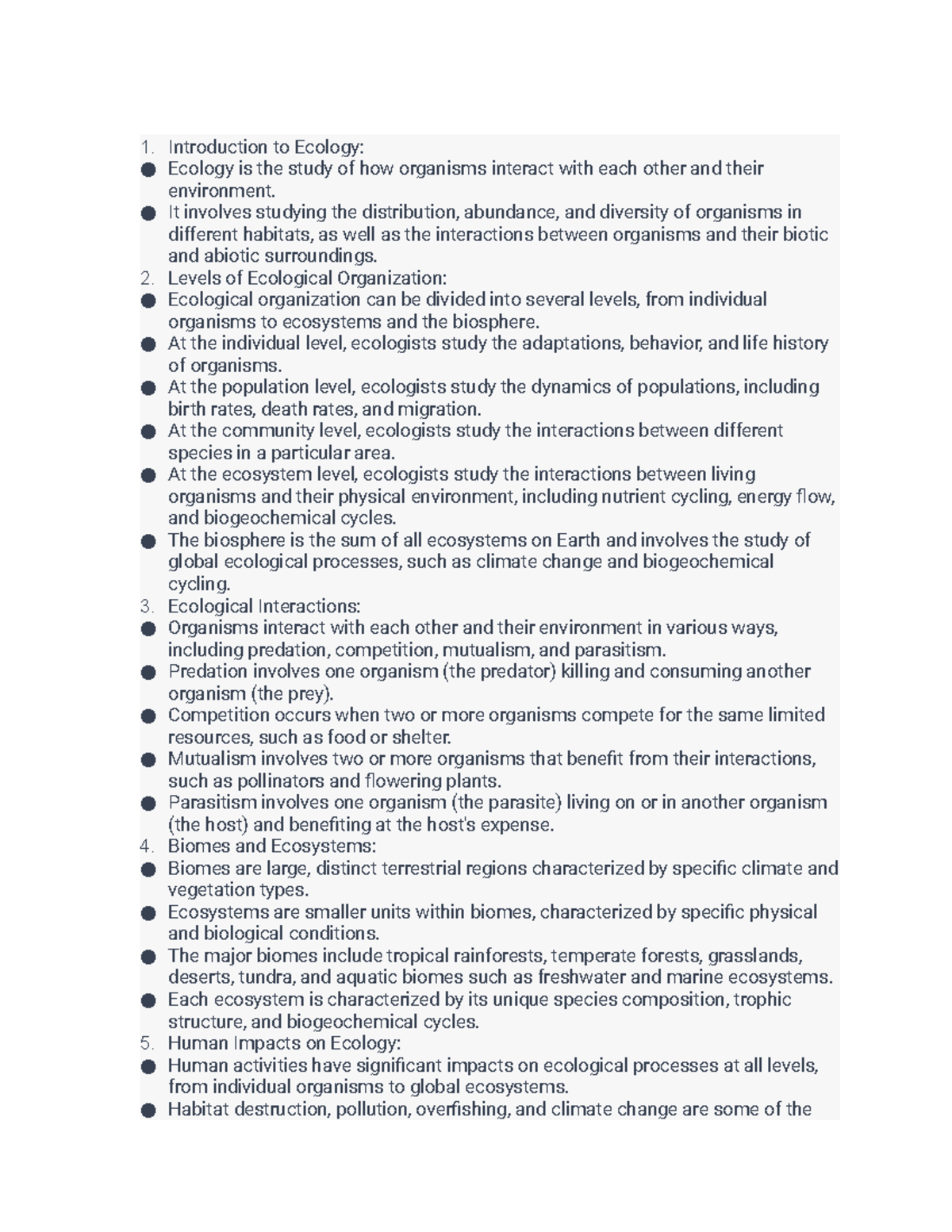 Introduction to Ecology - Introduction to Ecology: Ecology is the study ...