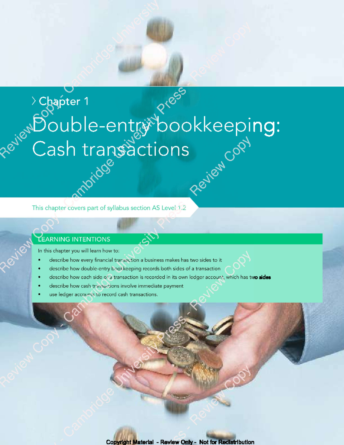 AS Level Accounting Chapter 1 - Chapter 1 Press bookkeeping: Cash ...