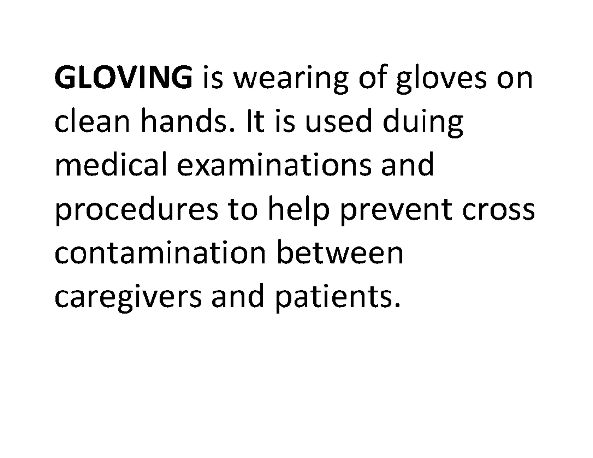 Gloving of sterile gloves in the hands - Nursing - LSPU - Studocu