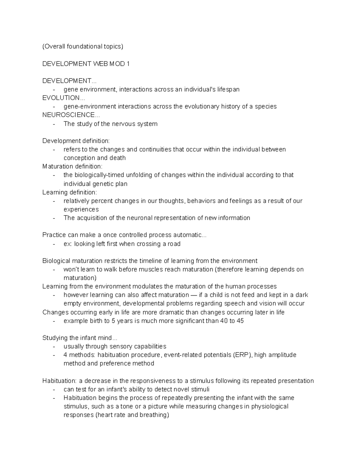 Development - mod notes (not textbook) (they are also a bit messy sorry ...