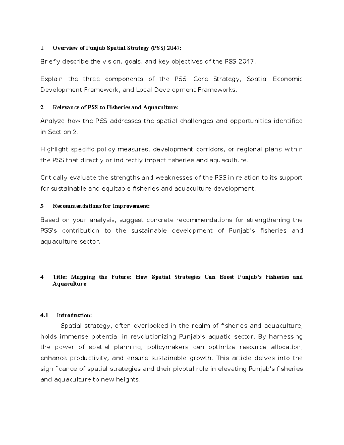 Punjab Spatial Strategy - Explain the three components of the PSS: Core ...