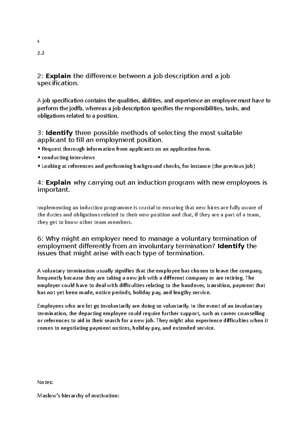 AOS 2 Business Unit 3 - s 2. 2: Explain the difference between a job ...