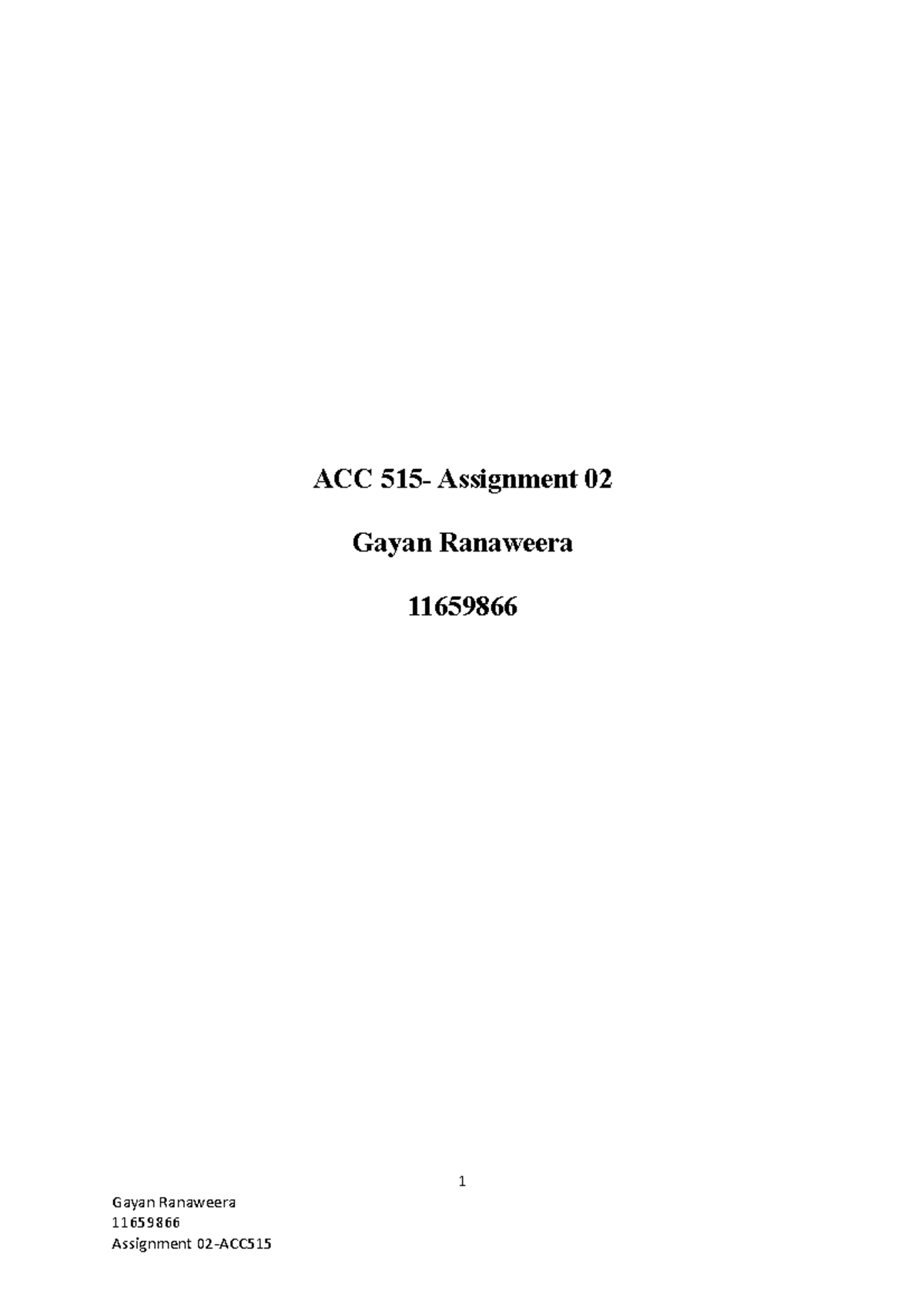 Assigment - Accounting principles - ACC 515- Assignment 02 Gayan ...
