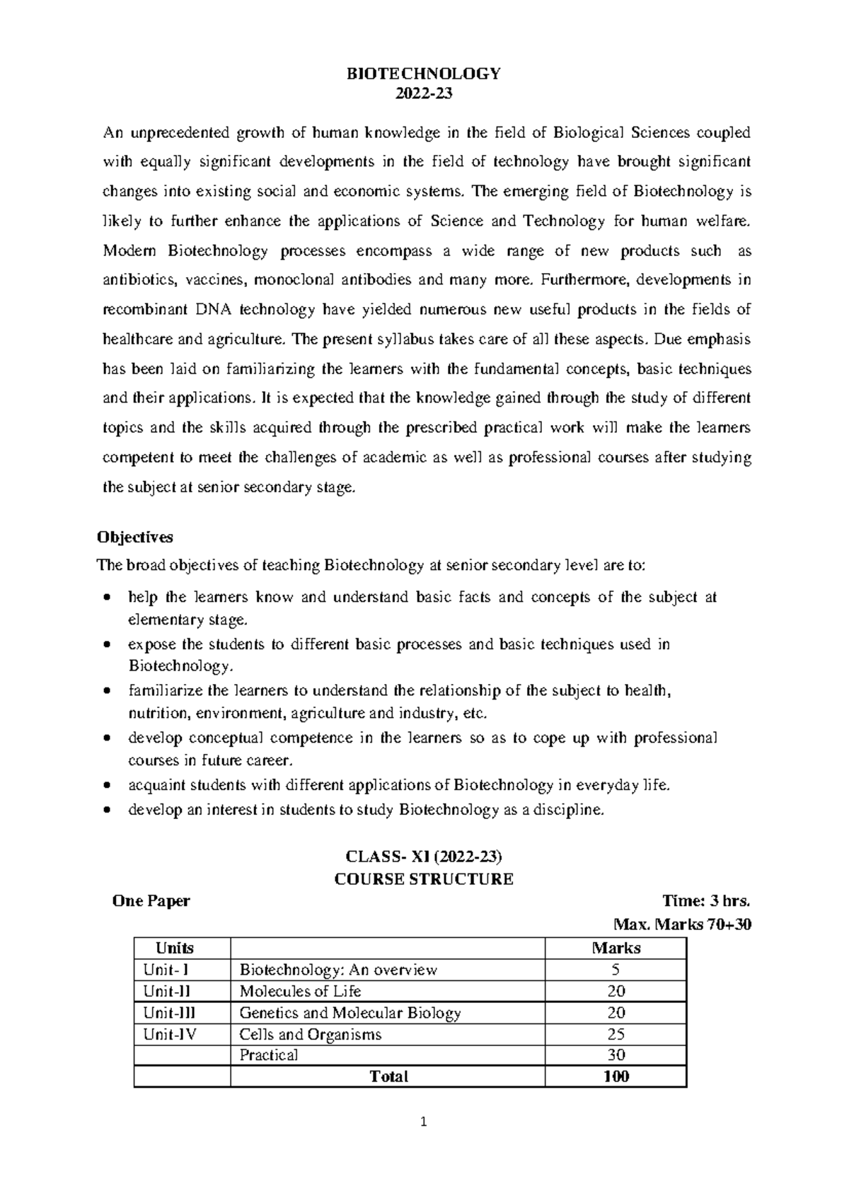 Bio Technology Sr Sec 2022-23 - BIOTECHNOLOGY 2022- An unprecedented ...