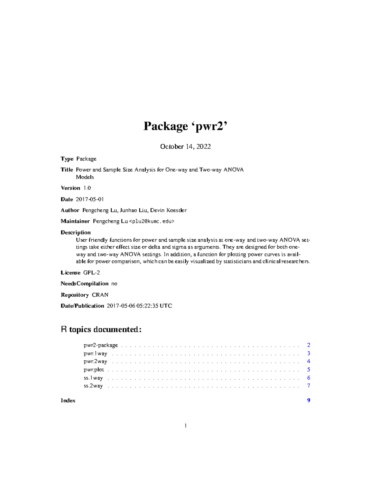 Pwr2 - KKK - Package ‘pwr2’ October 14, 2022 Type Package Title Power ...