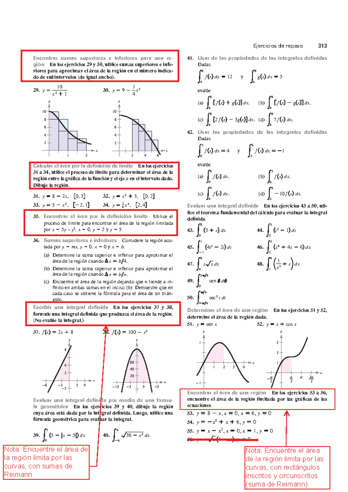 Taller Repaso Sumatoria, Reimann, Integral POR Definición - Ejercicios ...