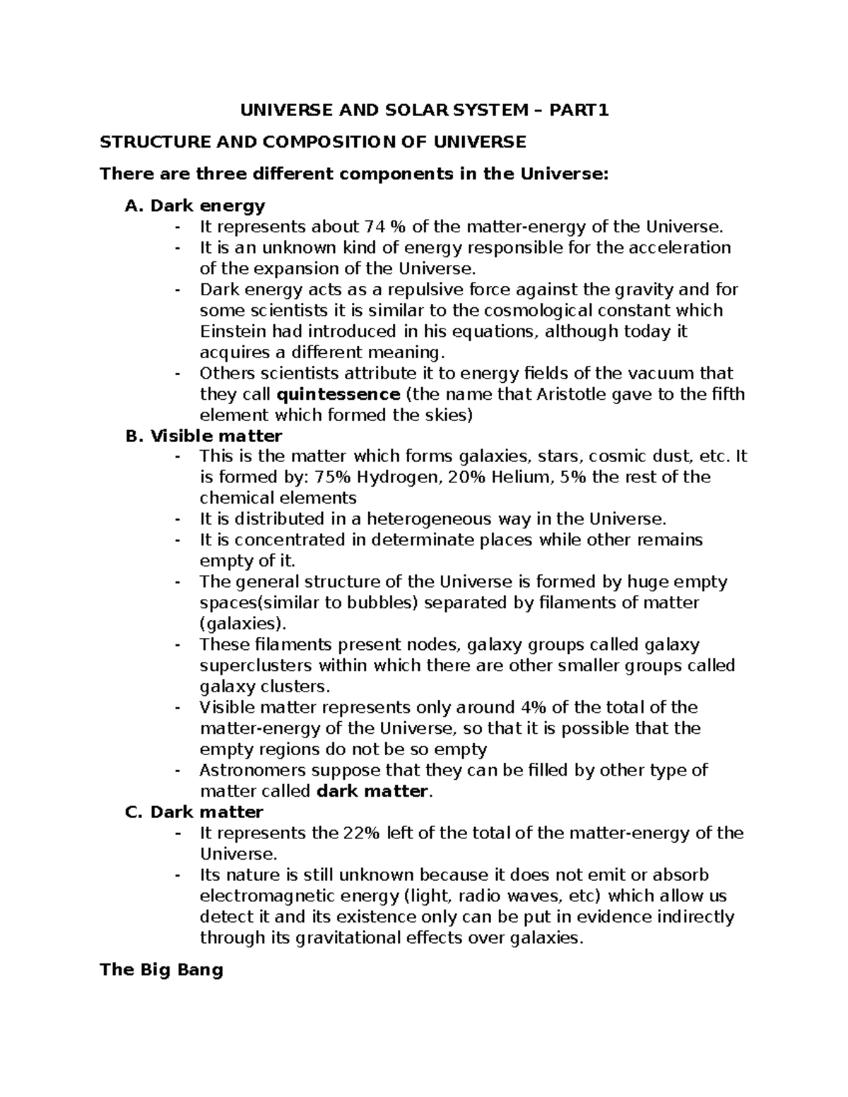 Earth SCIE Reviewer - UNIVERSE AND SOLAR SYSTEM – PART STRUCTURE AND ...