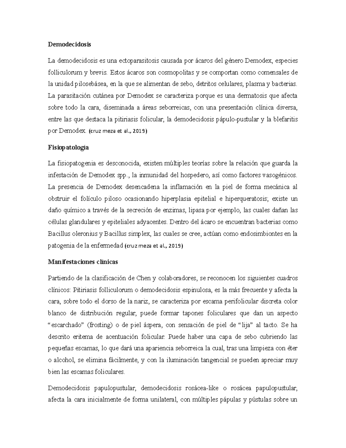 Demodecidosis,taxonomía, morfología ,patología,tratamiento ...