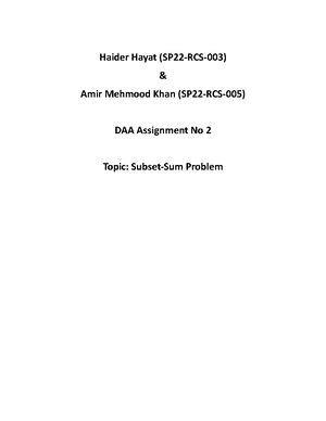 CS502 Highlight Handout by VUAnswer - Design and Analysis of Algorithms Sohail Aslam January ...
