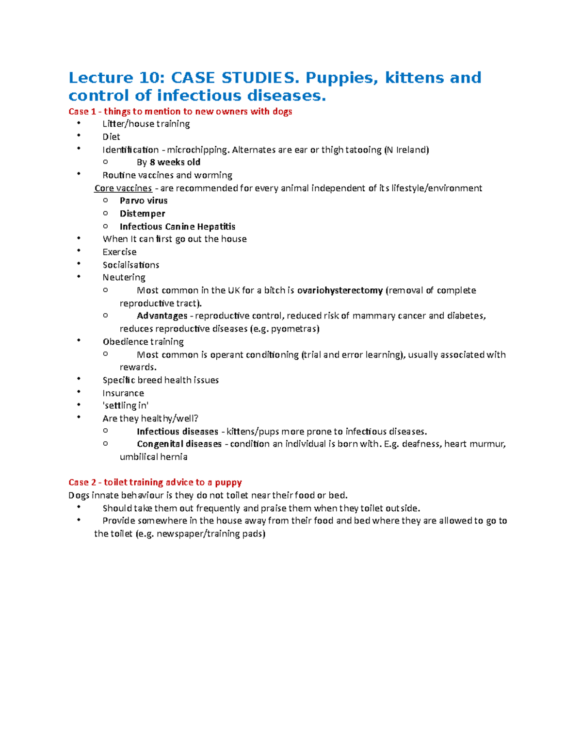 Lecture 10 - Case studies - infectious diseases - Lecture 10: CASE ...