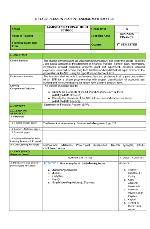 DLP-BF- Managing CASH, Receivables, AND Inventory - DETAILED LESSON PLAN IN BUSINESS FINANCE ...