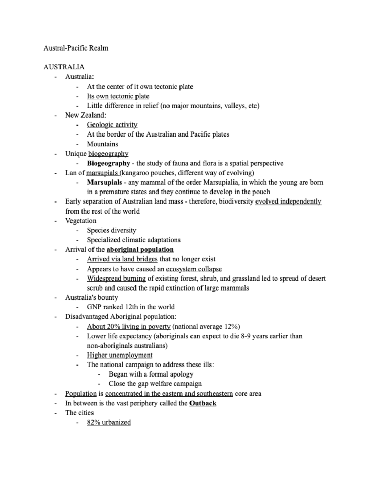 Austal-Pacific Realm - Google Docs - GEOG 10003 - TCU - Studocu