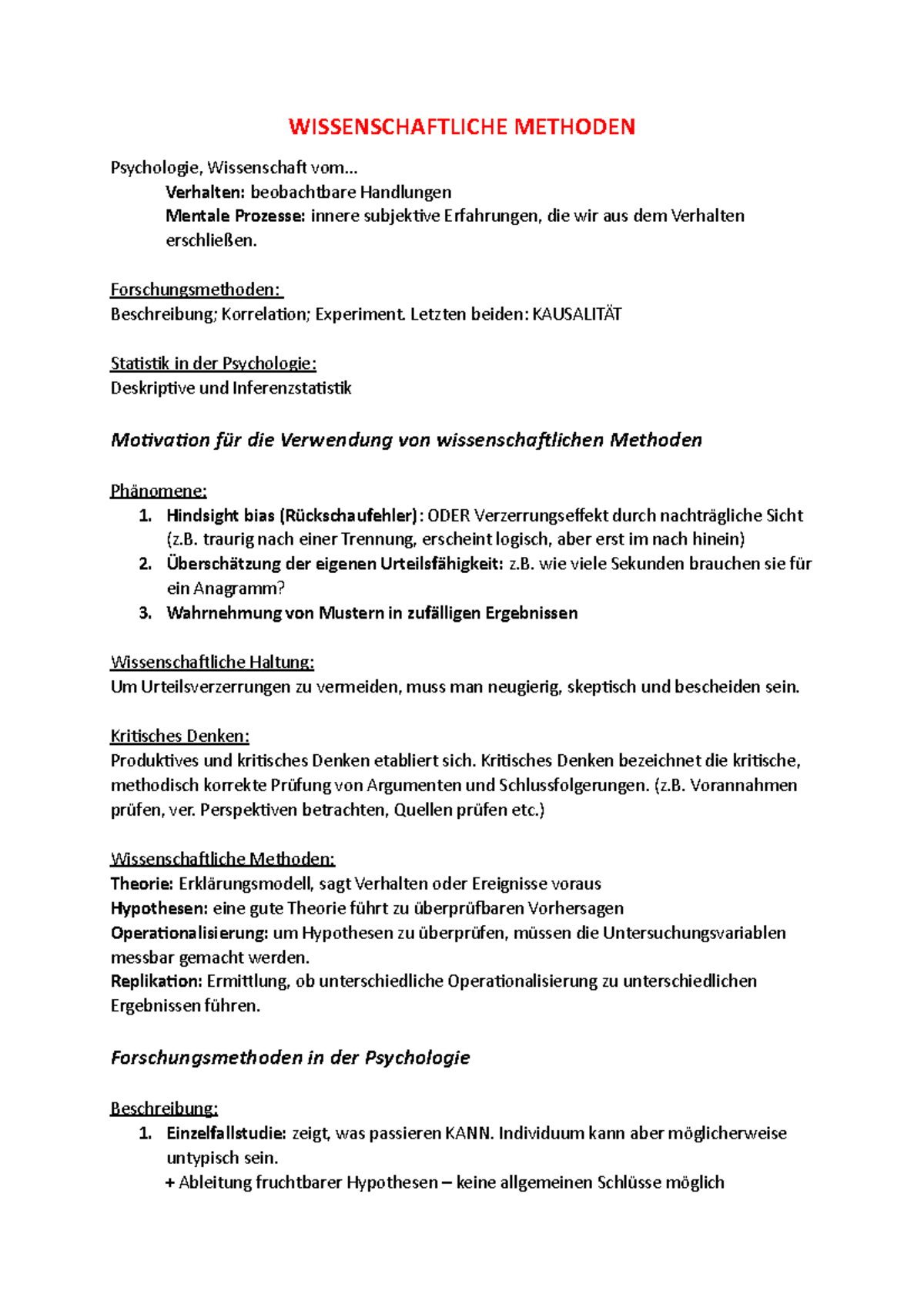 Zusammenfassung Psychodiagnostik - WISSENSCHAFTLICHE METHODEN ...