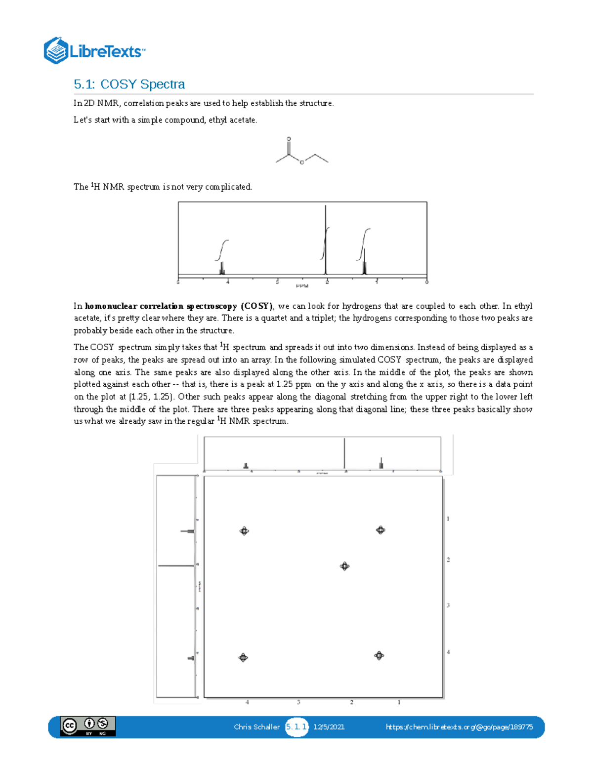 5 - COSY exercices - 5: COSY Spectra In 2D NMR, correlation peaks are ...