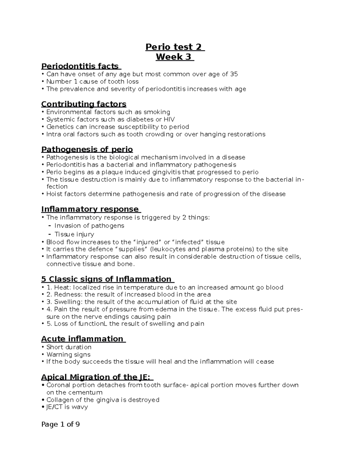 Perio test 2 - course work - Perio test 2 Week 3 Periodontitis facts ...