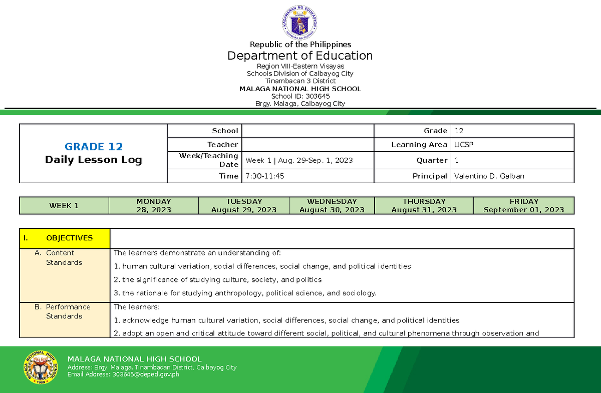 DLL - 4 - This is practice purposes only. - GRADE 12 Daily Lesson Log ...
